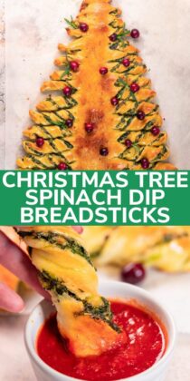 Christmas Tree Spinach Dip Breadsticks - TheFoodieBlogger