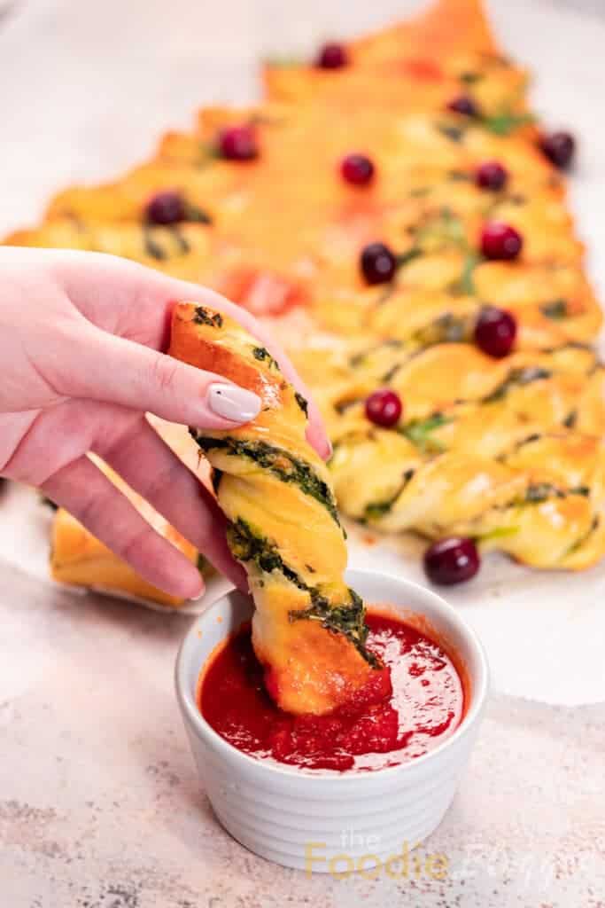 Christmas Tree Spinach Dip Breadsticks - TheFoodieBlogger